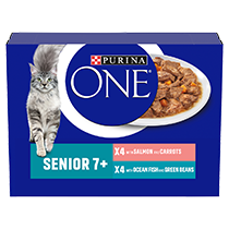 PURINA ONE® 7+ Mini Fillets Salmon & Fish Wet Cat Food | Purina UK