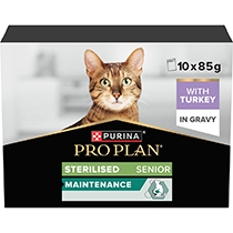 PRO PLAN® Adult 7+ Sterilised Turkey Gravy Wet Cat Food | Purina UK