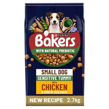 BAKERS® Small Dog Sensitive Tummy Chicken Veg Dry Dog Food | Purina UK